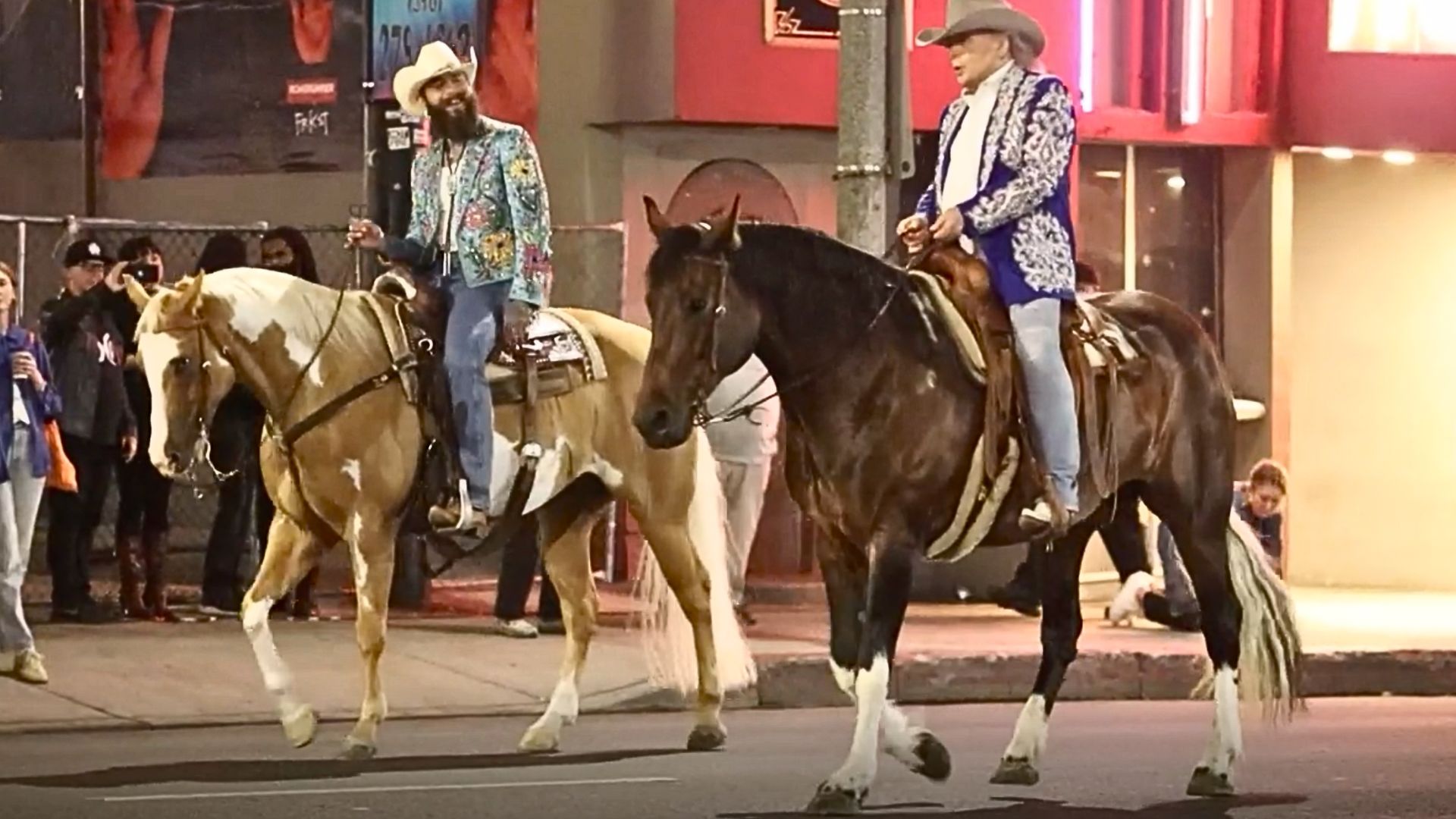 Post Malone Rides Horse Down Sunset Boulevard With Unexpected Guests